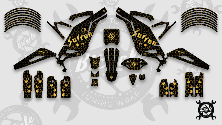 KIT DECALS PREMIUM SURRON LIGHT BEE X OFF-ROAD / ON ROAD HONEYCOMB GOLD ...