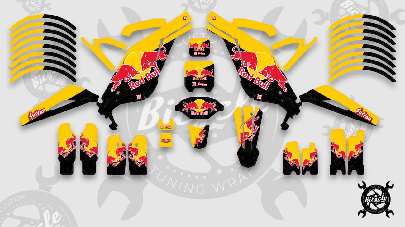 KIT DECALS STANDARD SURRON ULTRA BEE RED CRYSTAL RED BULL – Custom Bike ...