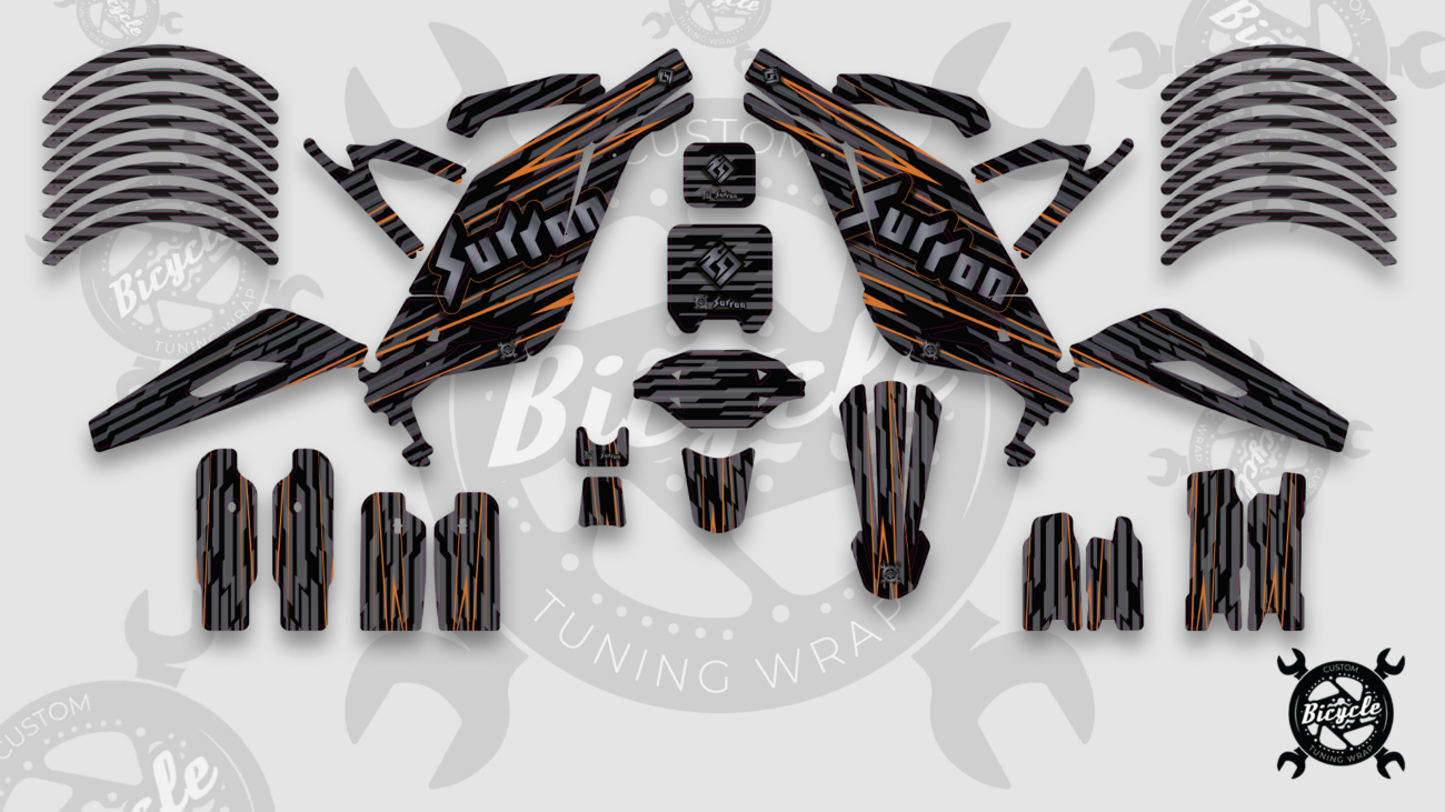 KIT DECALS STANDARD SURRON ULTRA BEE CAMO ORANGE – Custom Bike Tuning Wrap